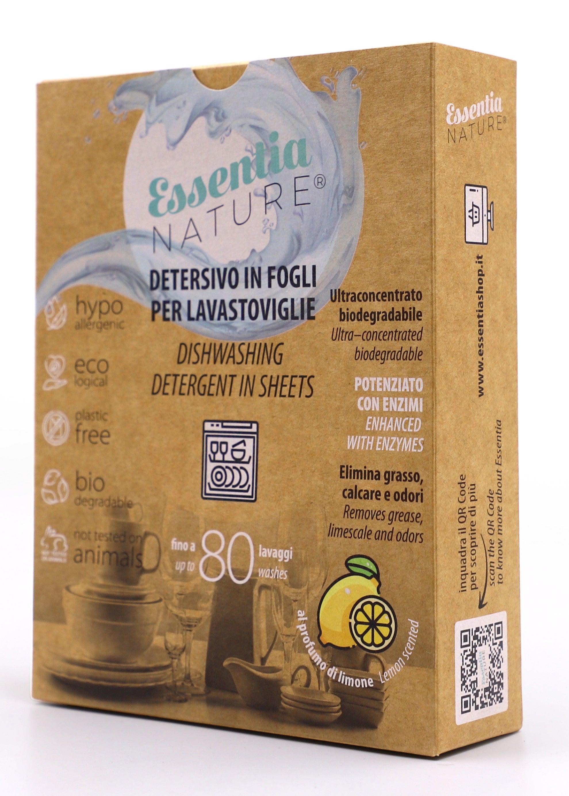 Eco-Friendly Dishwasher Detergent in Sheets, 80 Washes - Essentia Nature
